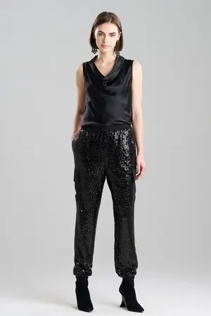 Natori Sequined Cargo Joggers
