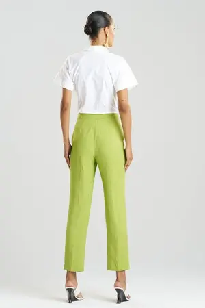 Natori Linen Blend Slim Pants - Red
