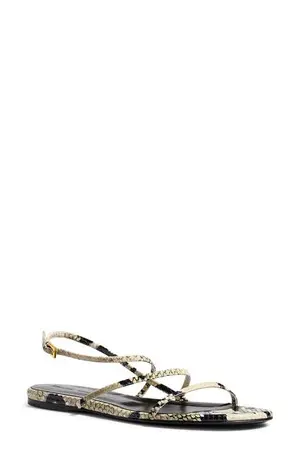 Khaite Loop Snakeskin Embossed Flat Sandal