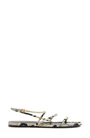 Khaite Loop Snakeskin Embossed Flat Sandal