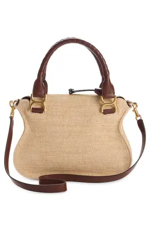 Chloé Marcie Woven Satchel - Hot Sand