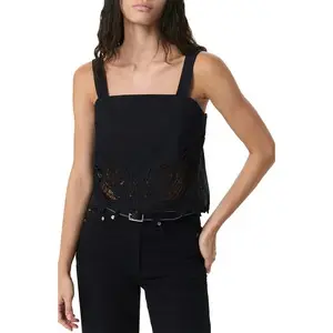 Rag & Bone Clem Embroidered Trim Cotton Tank