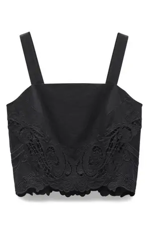 Rag & Bone Clem Embroidered Trim Cotton Tank