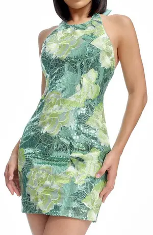 Dress The Population Oaklyn Embroidered Mini Dress