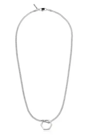 Ettika Hexagon Pendant Necklace - Silver