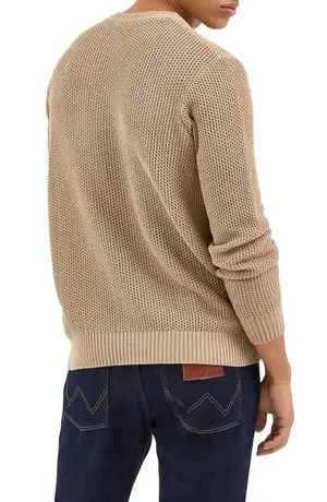 Wrangler Honeycomb-stitch Cotton Crewneck Sweater - Timberwolf