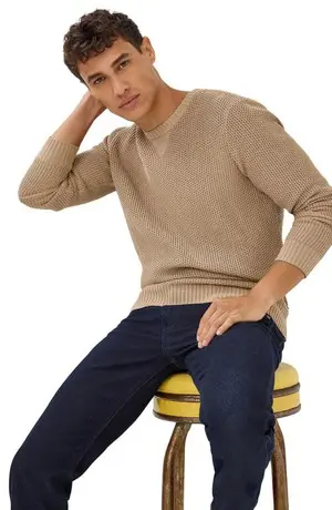 Wrangler Honeycomb-stitch Cotton Crewneck Sweater - Timberwolf