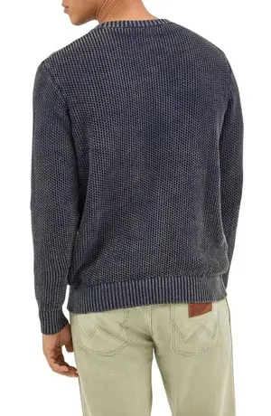 Wrangler Honeycomb Stitch Crewneck Sweater - Navy