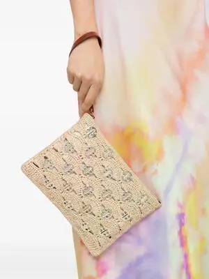 Rabanne Lurex-detail Clutch - Neutrals