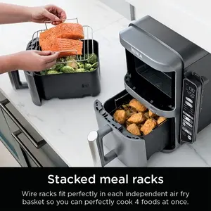 NINJA Doublestack 2 Basket 10 Qt Air Fryer With Smart Thermometer