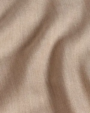 David Donahue Regular Fit Herringbone Sport Shirt - Dune