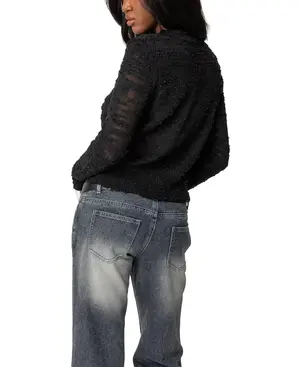EDIKTED Georgie Textured Knit Cardigan