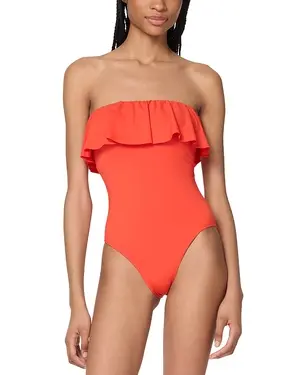 Kate Spade New York Ruffle One Piece Swimsuit - Goji Berry