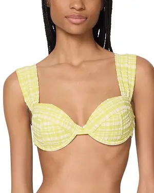 Kate Spade New York Check Underwire Bra Top Nappa Cabbage