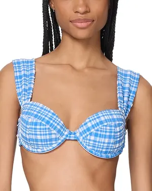 Kate Spade New York Check Underwire Bra Top - Spring Sky