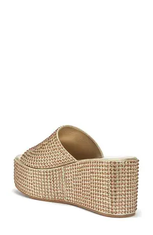 AZALEA WANG Arachna Platform Wedge Sandal - Gold