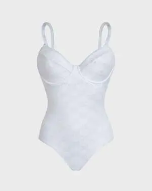 Vilebrequin Vilebrequin Underwire One-Piece Swimsuit With Monogram White