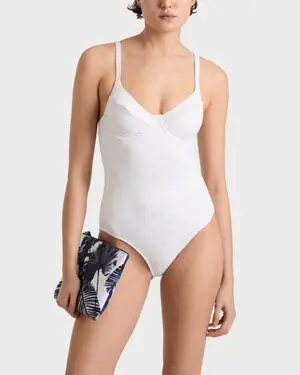 Vilebrequin Underwire One-piece Swimsuit With Monogram - White