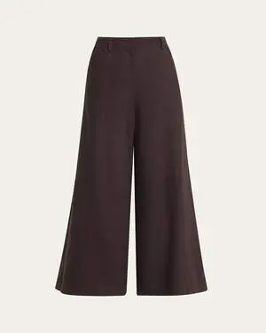 TWP Dees Wide-leg Linen Trousers - Dark Chocolate