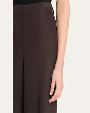 TWP Dees Wide-leg Linen Trousers - Dark Chocolate