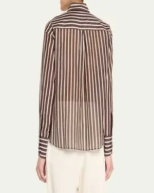 TWP Joey Striped Cotton-silk Shirt