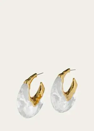 Alexis Bittar Liquid Lucite Puffy Hoop Earrings