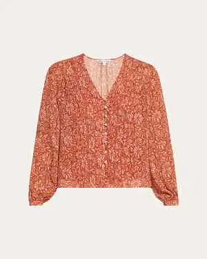 Veronica Beard Calvin Printed Blouse