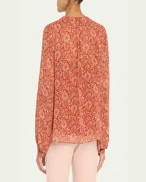 Veronica Beard Calvin Printed Blouse