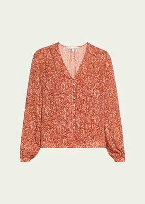Veronica Beard Calvin Printed Blouse