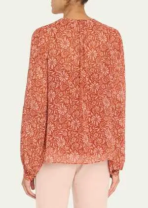 Veronica Beard Calvin Printed Blouse