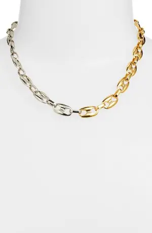 VIDAKUSH Duotone Mariner Choker Necklace - Gold/ Silver
