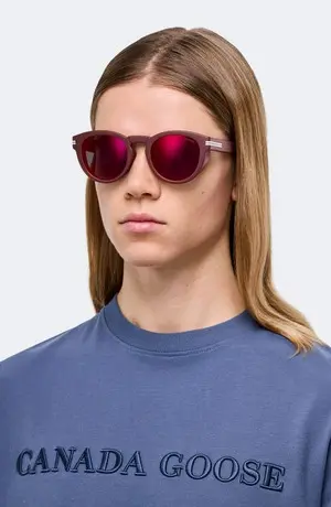 Canada Goose 51mm Polarized Oval Sunglasses - Matte Burgundy
