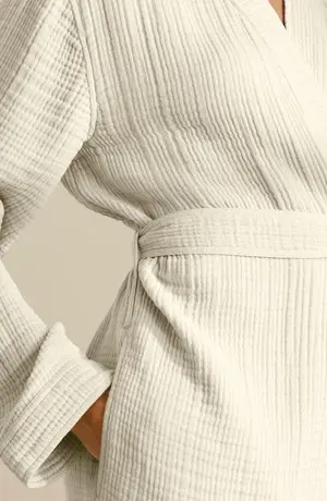 BOLL & BRANCH Dream Rib Organic Cotton Robe - Mist