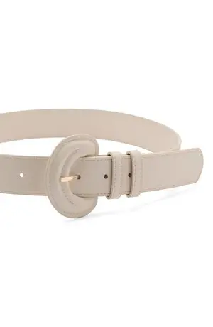 Mango Oval Buckle Faux Leather Belt