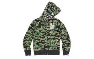 A BATHING APE Ursus Tiger Camo Shark Full Zip Hoodie