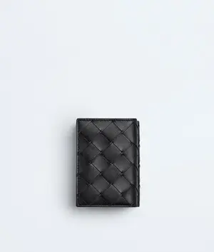 Bottega Veneta Intrecciato Tiny Tri-fold Wallet - Black