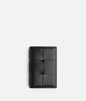 BOTTEGA  VENETA Cassette Flap Card Case - Black