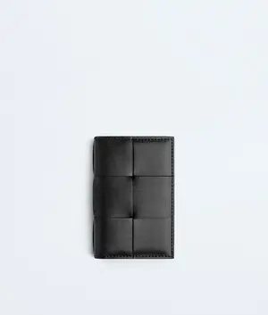 Bottega Veneta Cassette Flap Card Case - Black