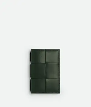 BOTTEGA  VENETA Cassette Flap Card Case - Dark Green