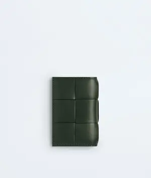 Bottega Veneta Cassette Flap Card Case - Dark Green