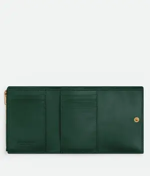 BOTTEGA  VENETA Cassette Tri-fold Wallet - Emerald Green