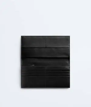 Bottega Veneta Intrecciato Long Wallet With Coin Purse - Black