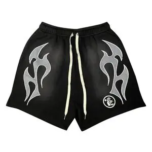 HELLSTAR Flame Graphic Shorts - Black