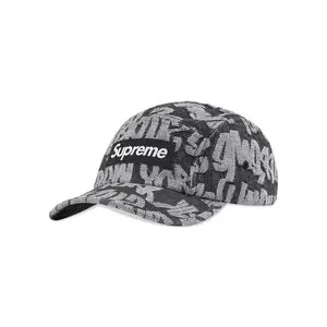Supreme Fat Tip Jacquard Denim Camp Cap - Black