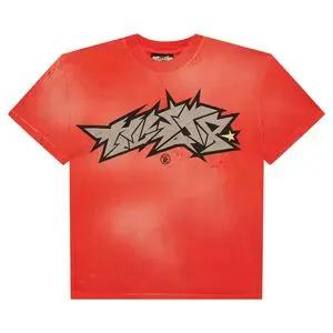 HELLSTAR Crack Print T-shirt - Red