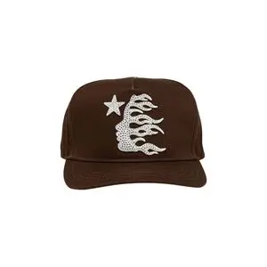 HELLSTAR Og Logo Rhinestone Snapback Cap - Brown