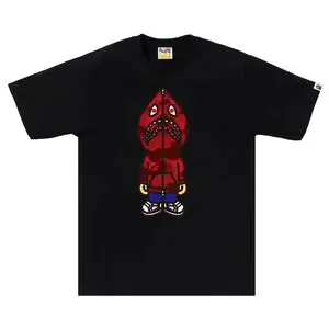 A BATHING APE Color Camo Classic Milo Shark Tee /red - Black