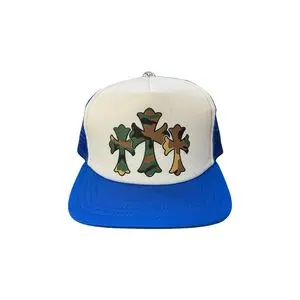 Chrome Hearts Triple Cross Trucker Cap - Blue