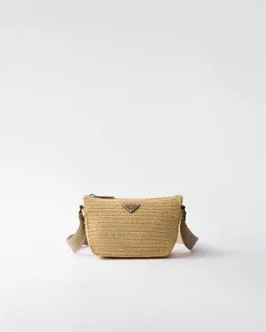 Prada Prada Woven Shoulder Bag Natural
