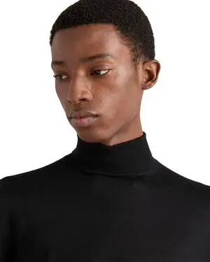 Prada Cashmere And Silk Turtleneck Sweater - Black